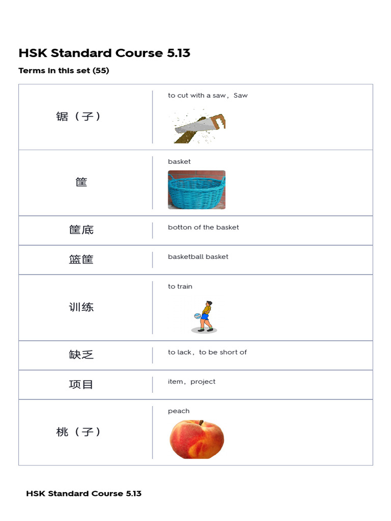 HSK Standard Course 5.13 Flashcards | PDF