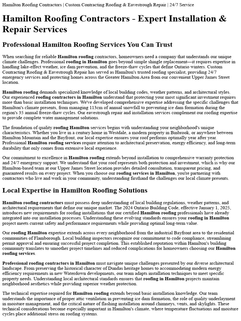 Hamilton Roofing Experts: Local Solutions | PDF | Roof | Ventilation ...