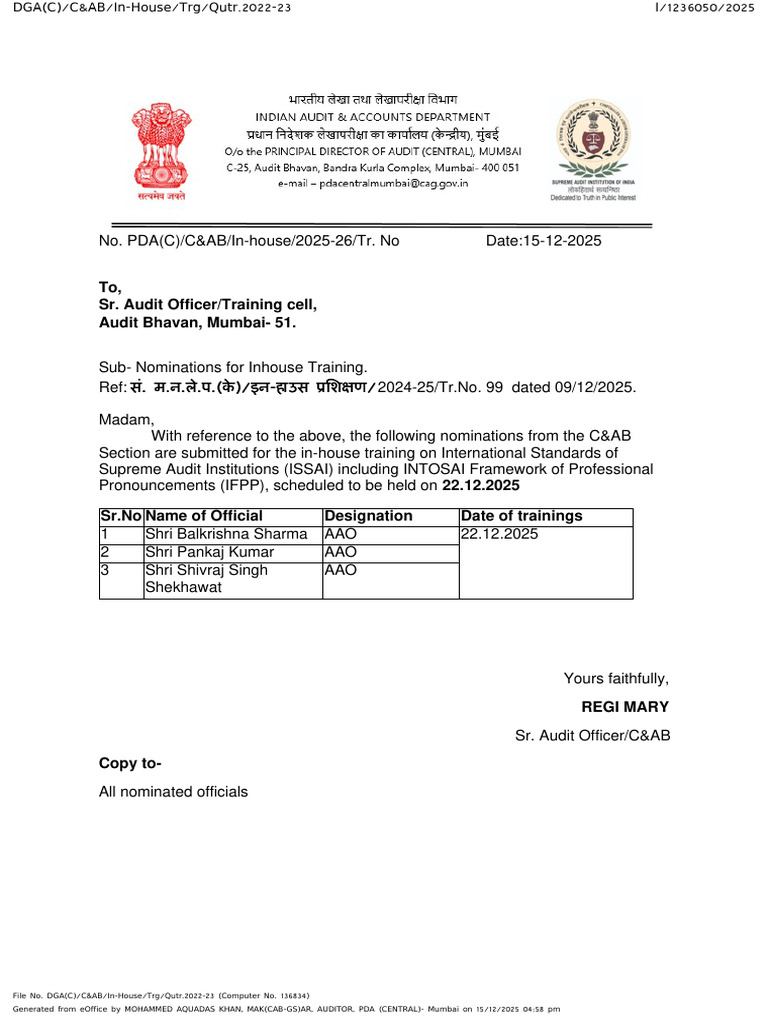 22.12.25_Inhouse Training Nomination | PDF
