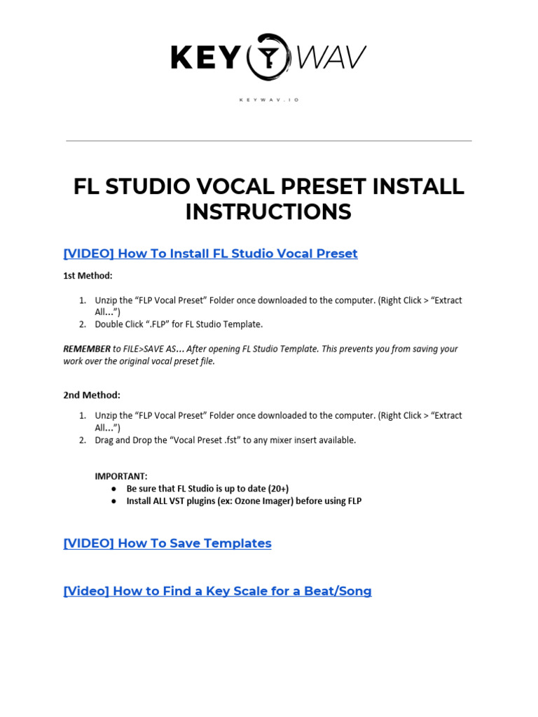 FL Studio Vocal Preset Installation Guide | PDF