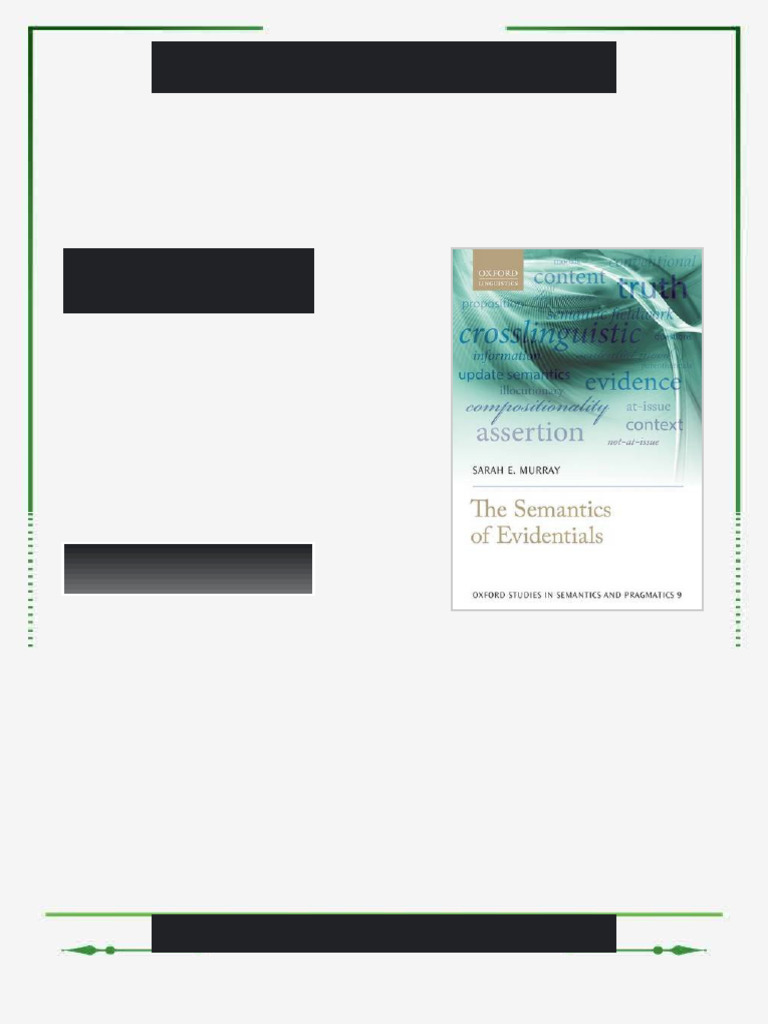Semantics of evidentials 1st Edition Murray eBook enhanced readability ...