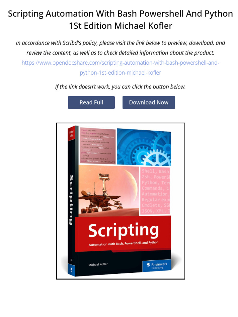 Scripting Automation with Bash PowerShell and Python 1st Edition ...