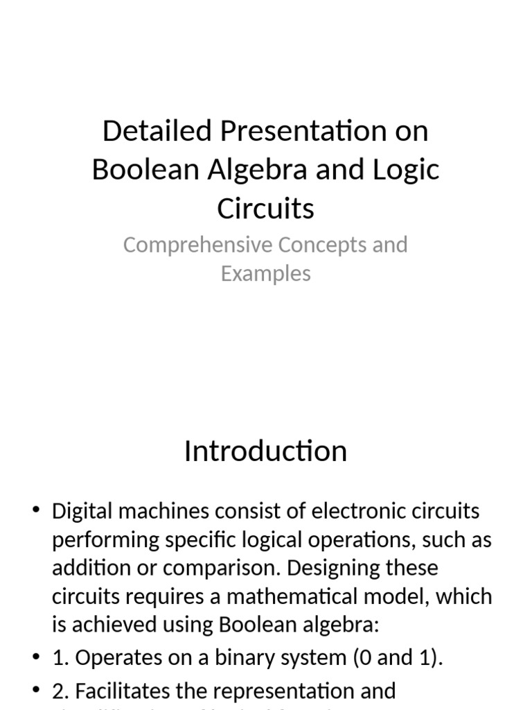 Detailed Boolean Algebra Logic Circuits | PDF | Boolean Algebra ...