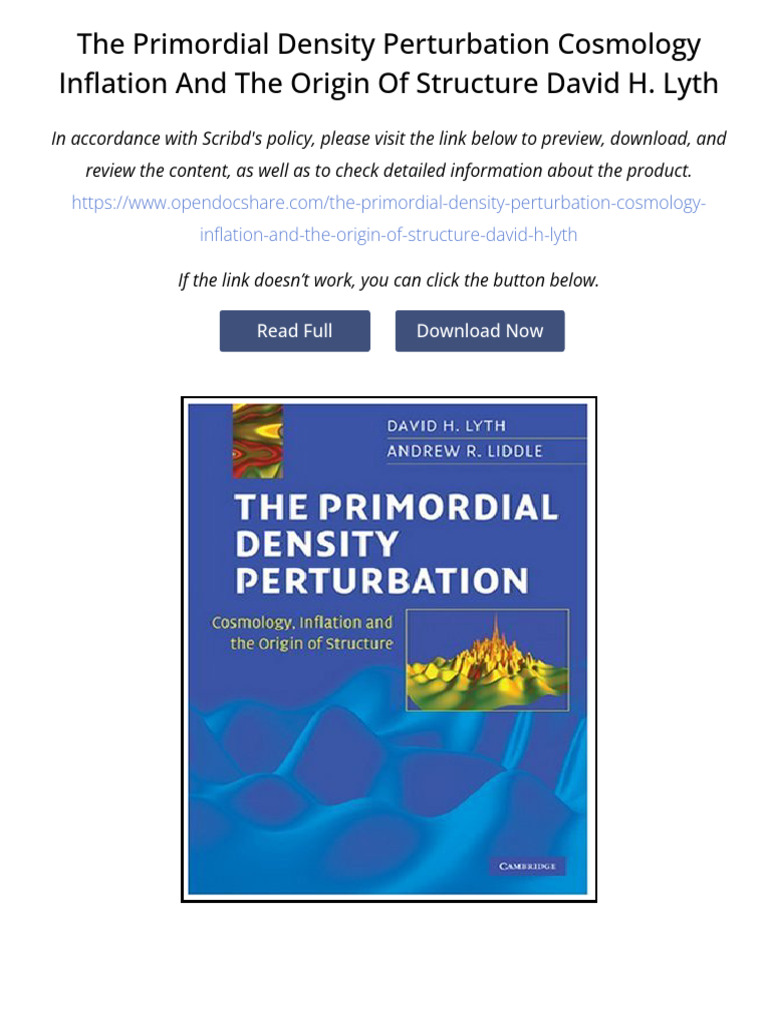 The primordial density perturbation cosmology inflation and the origin ...