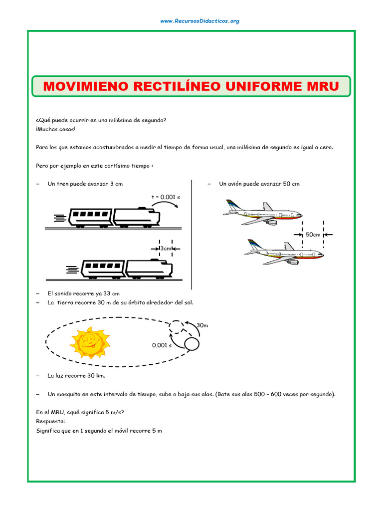 Ejercicios de MRU | PDF | Tren