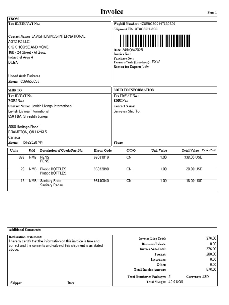Lavish Living Inv | PDF | Value Added Tax | Invoice