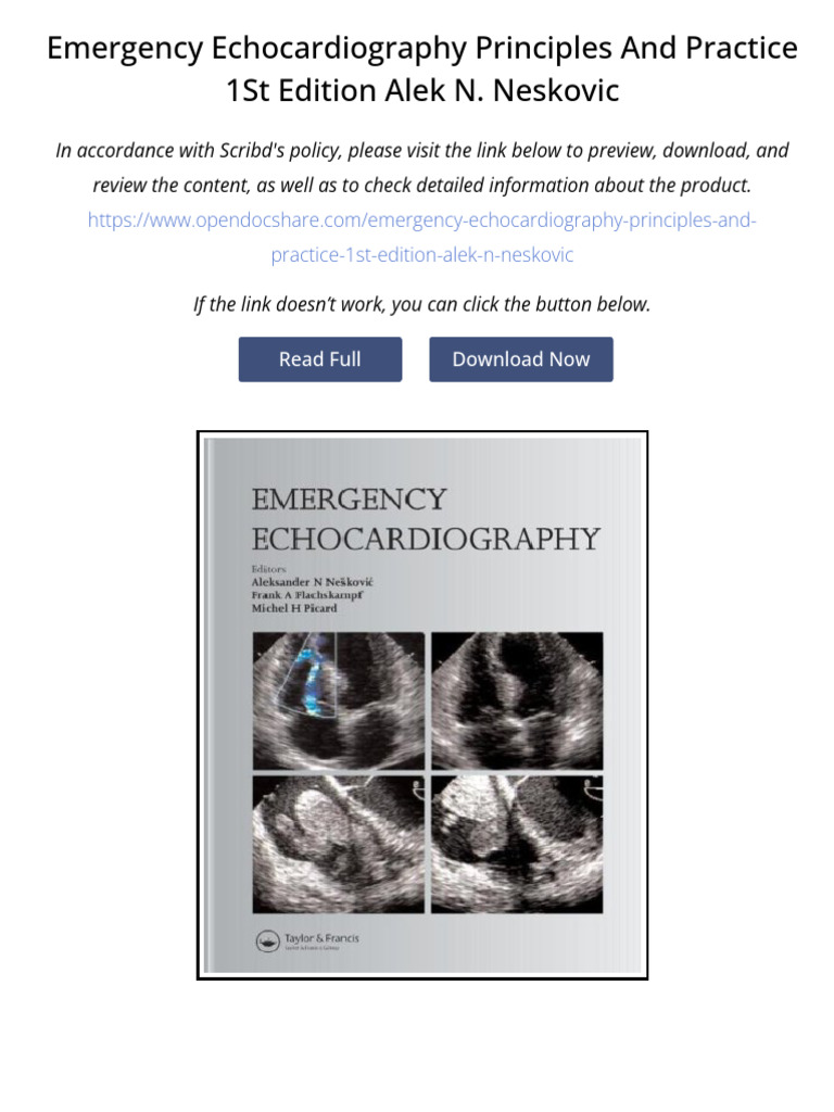 Emergency Echocardiography Principles and Practice 1st Edition Alek N ...