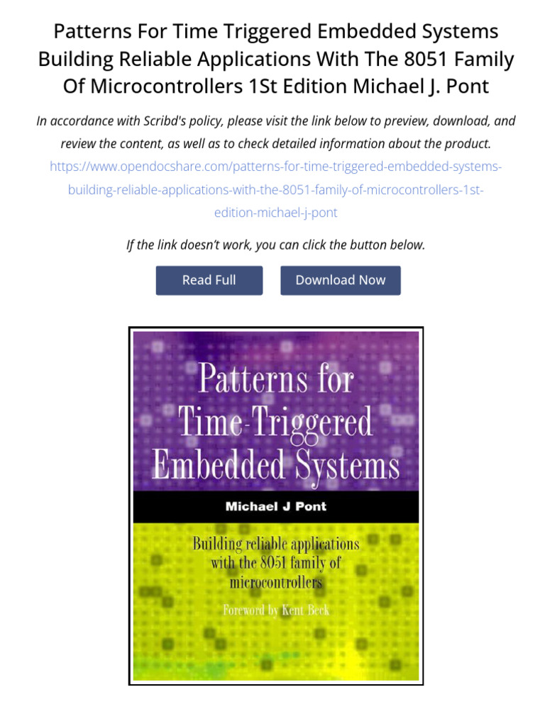 Patterns for Time Triggered Embedded Systems Building Reliable ...