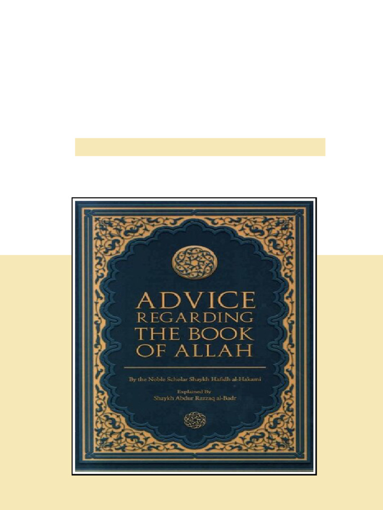 (Ebook) Advice Regarding the Book of Allah by Abdur Razzaq Al-Abbaad ...