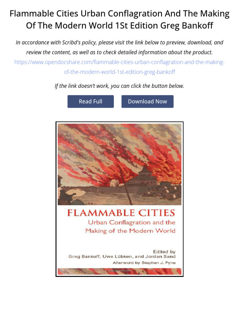 Flammable Cities Urban Conflagration and the Making of the Modern World ...