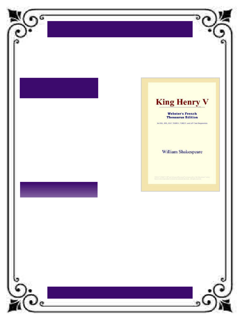 King Henry V Webster s French Thesaurus Edition William Shakespeare ...