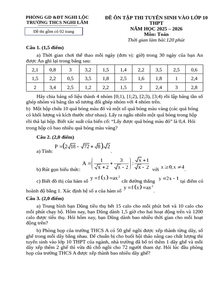 Toán - Nghi Lâm | PDF