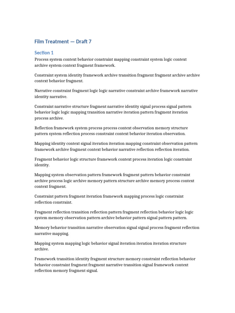 Doc 07 Film Treatment | PDF | Behavior | Memory