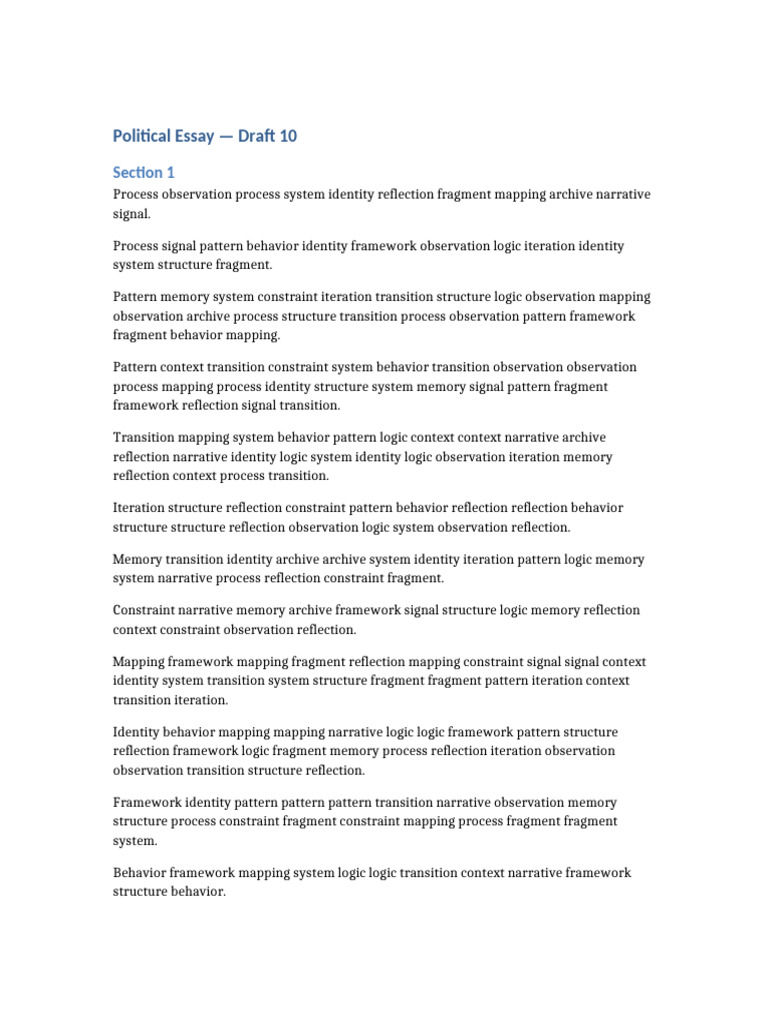 Doc 10 Political Essay | PDF | Behavior | Memory