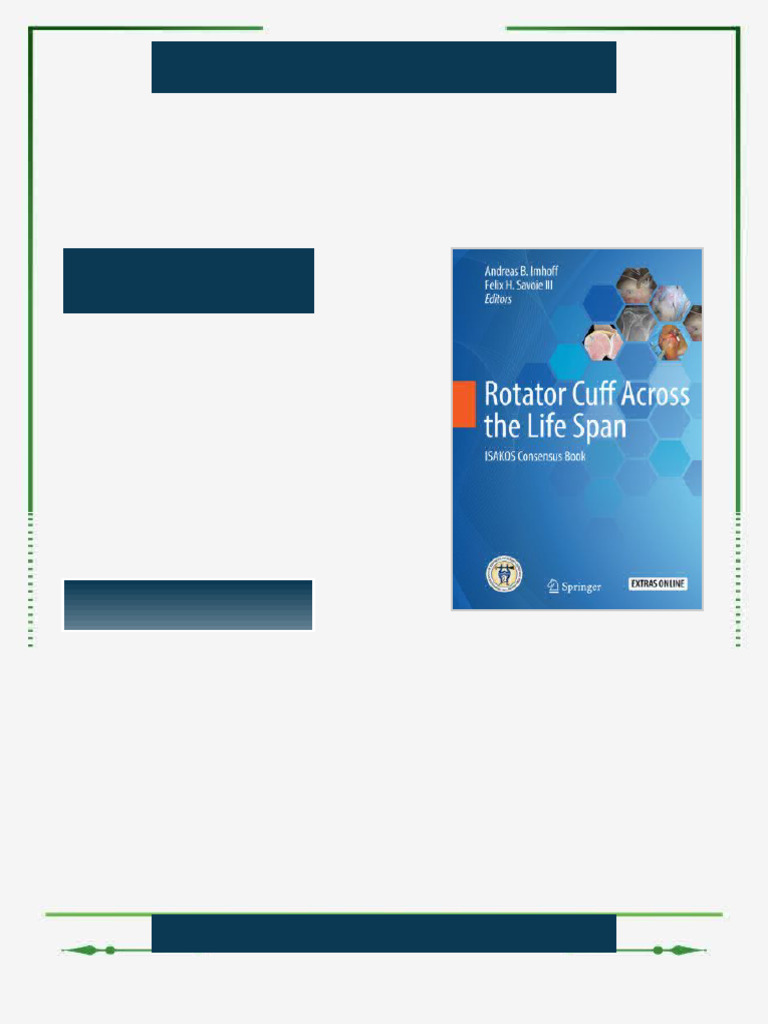 Rotator Cuff Across the Life Span ISAKOS Consensus Book Andreas B ...