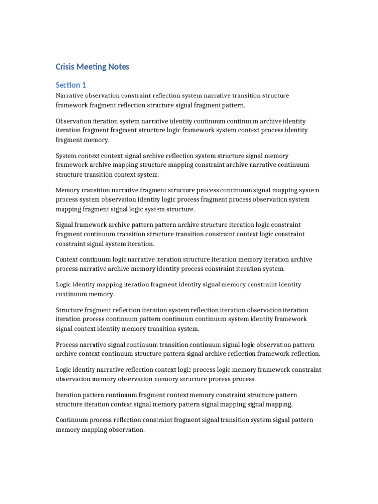 v2 Doc 08 Crisis Meeting Notes | PDF