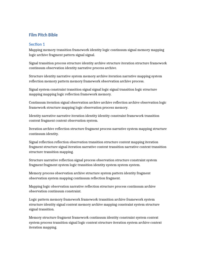 v2 Doc 07 Film Pitch Bible | PDF