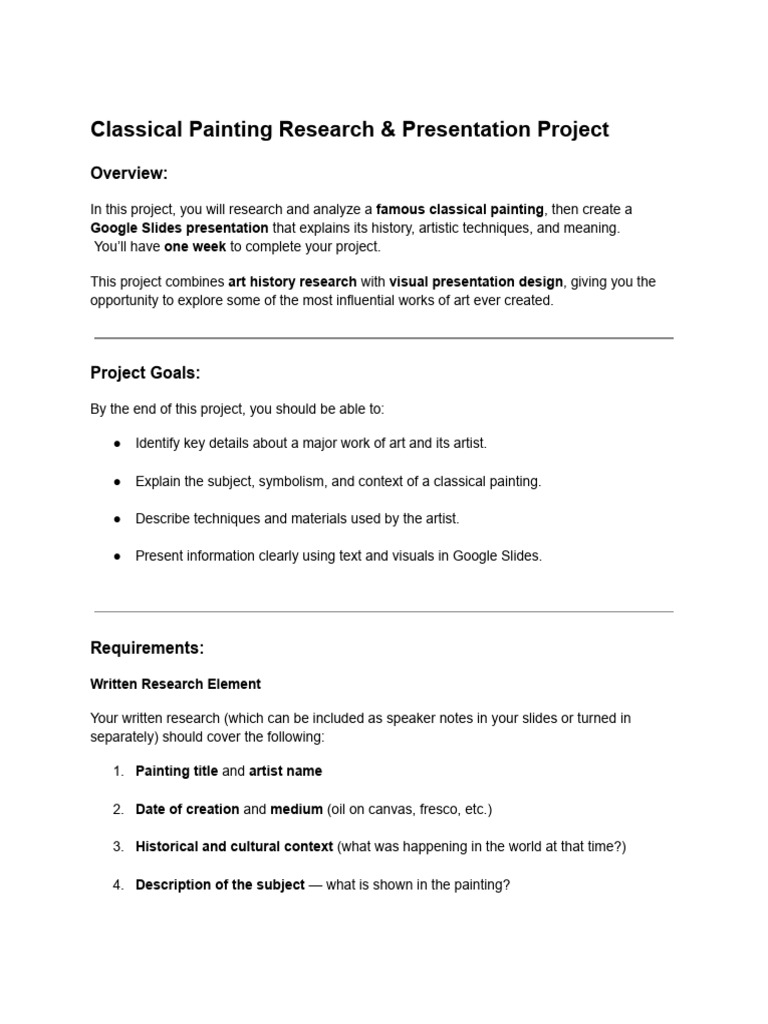 Classical Painting Research & Presentation Project | PDF | Paintings ...