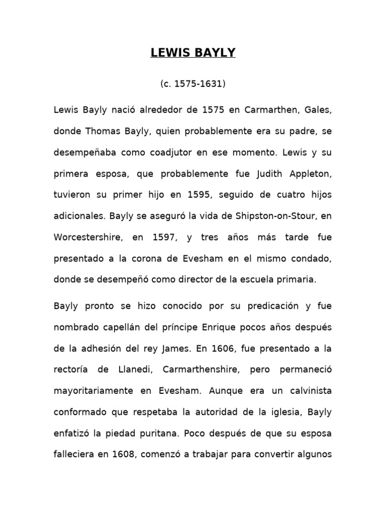 Lewis Bayly | PDF | Puritanos | Iglesia cristiana