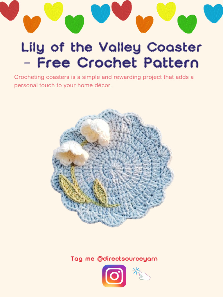 Free Lily of the Valley Coaster Pattern | PDF | Crochet | Crafts