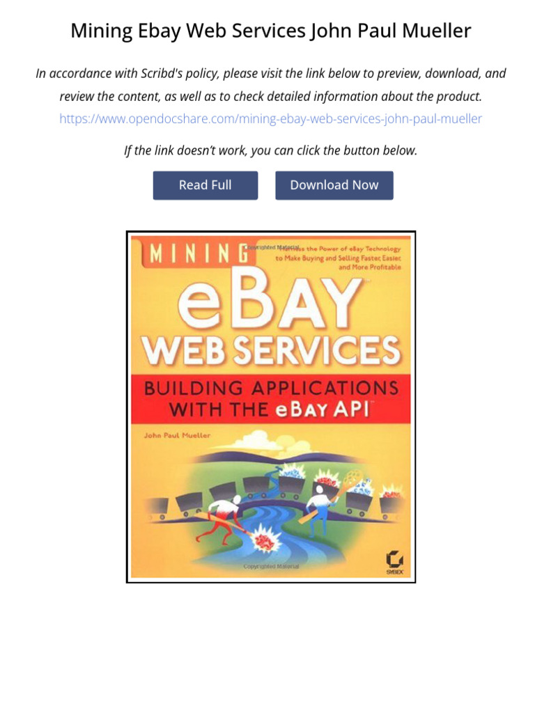 Mining eBay Web Services John Paul Mueller | PDF | Software | Copyright