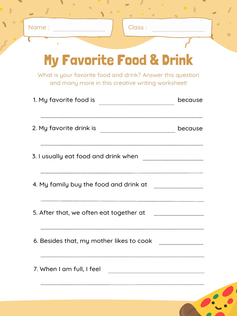 Creative Writing: Food & Weather Worksheet | PDF