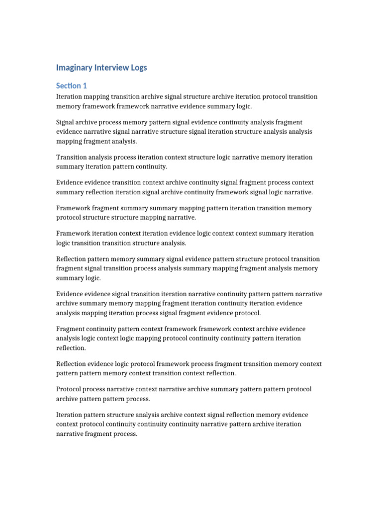 v4 Doc 04 Imaginary Interview Logs | PDF | Computer Engineering