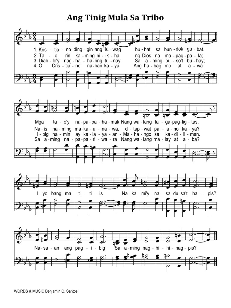 Ang Tinig Mula Sa Tribo - Full Score_key of Eb | PDF