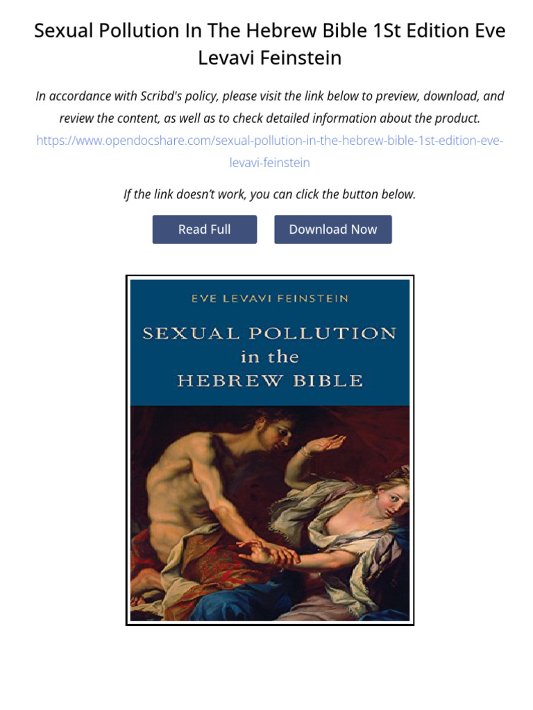 Sexual Pollution in the Hebrew Bible 1st Edition Eve Levavi Feinstein ...