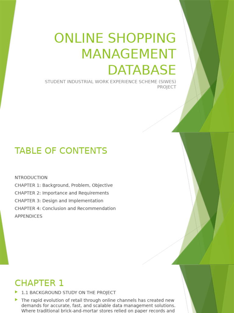 Online Shopping Database Management System | PDF | Databases | Online ...
