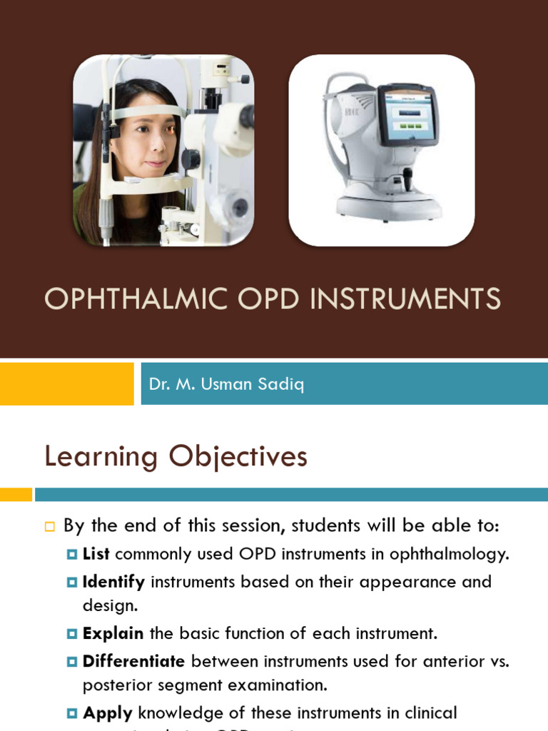 Essential Ophthalmic OPD Instruments | PDF | Ophthalmology | Human Eye