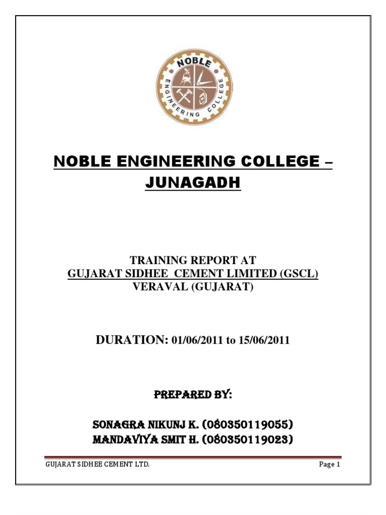 Gujarat Sidhee Cement Limited-Smit | PDF | Mill (Grinding) | Mining