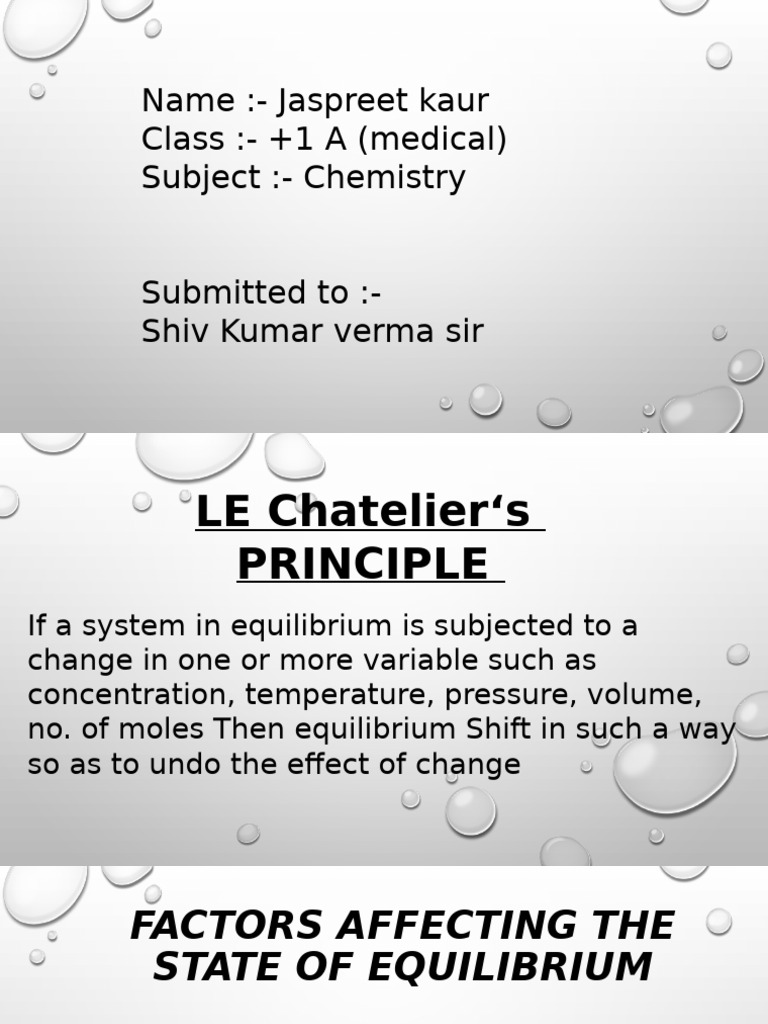 Le Chatelier's Principle Explained | PDF