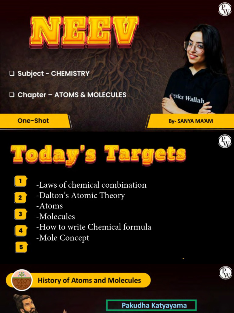 Chemistry - Atoms and Molecules _ Class Notes | PDF