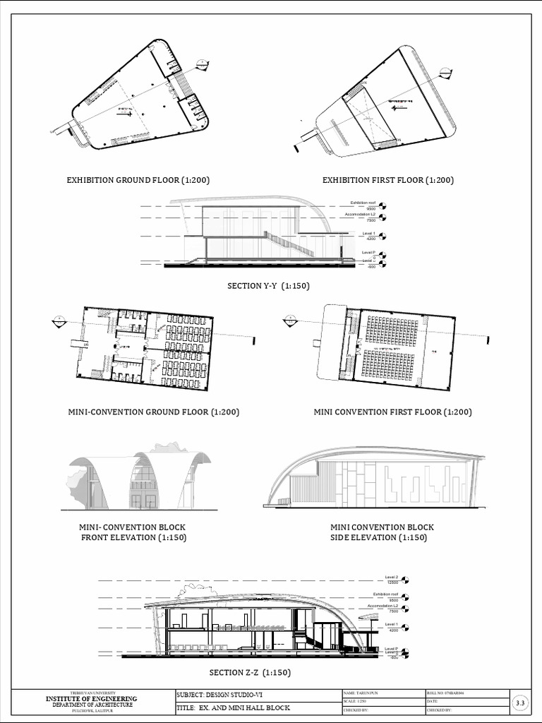 3.4 Exhibition Hall and Mini Convention Plan and Section | PDF
