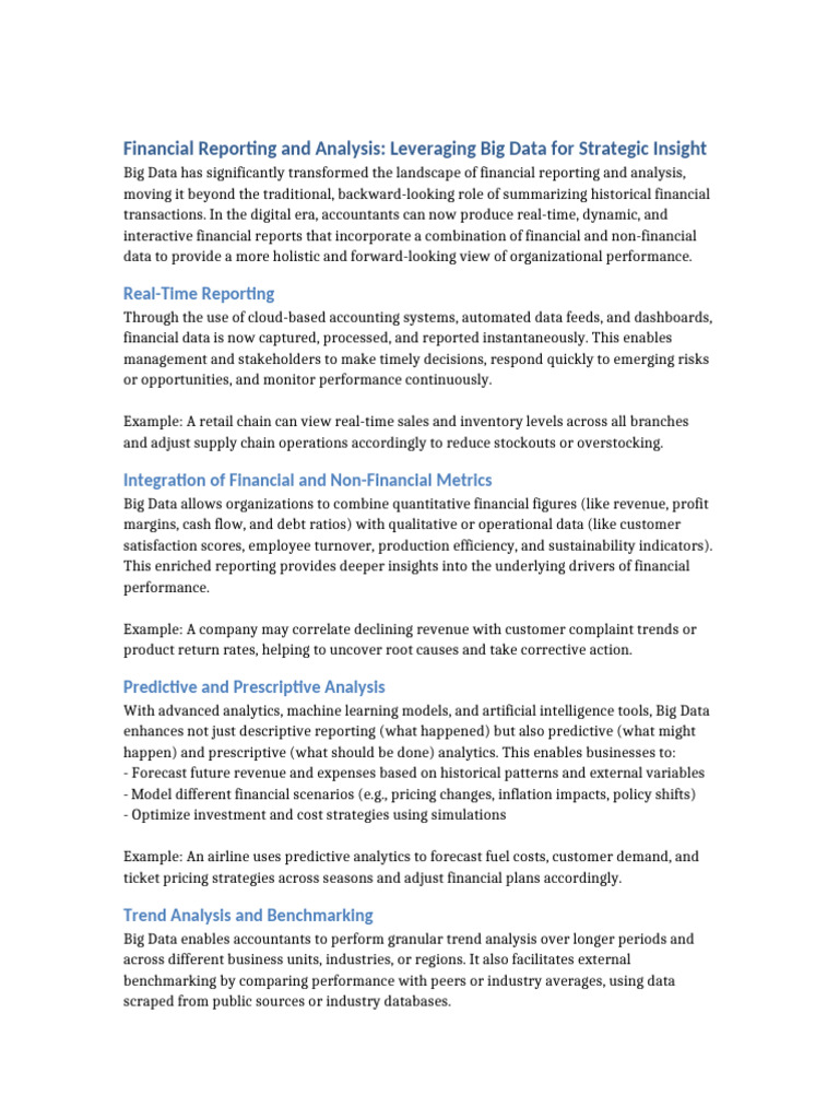Big Data in Financial Reporting and Analysis | PDF | Analytics | Big Data