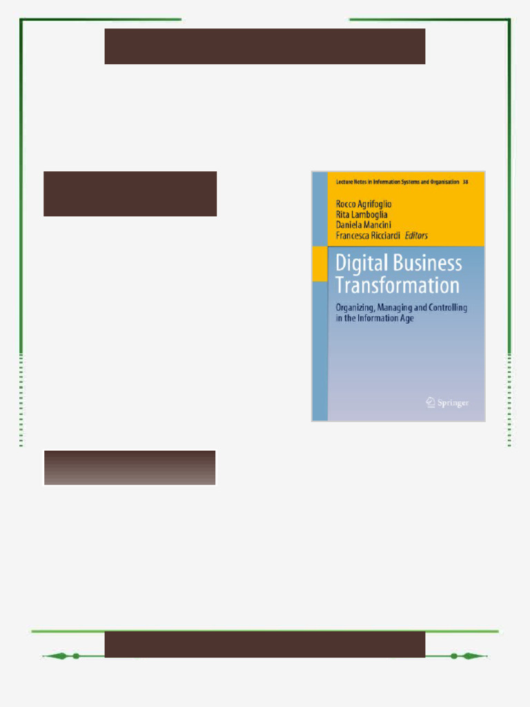 Digital Business Transformation: Organizing, Managing and Controlling ...