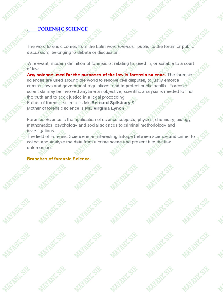 Forensic Science (1) | PDF | Forensic Science | Violence