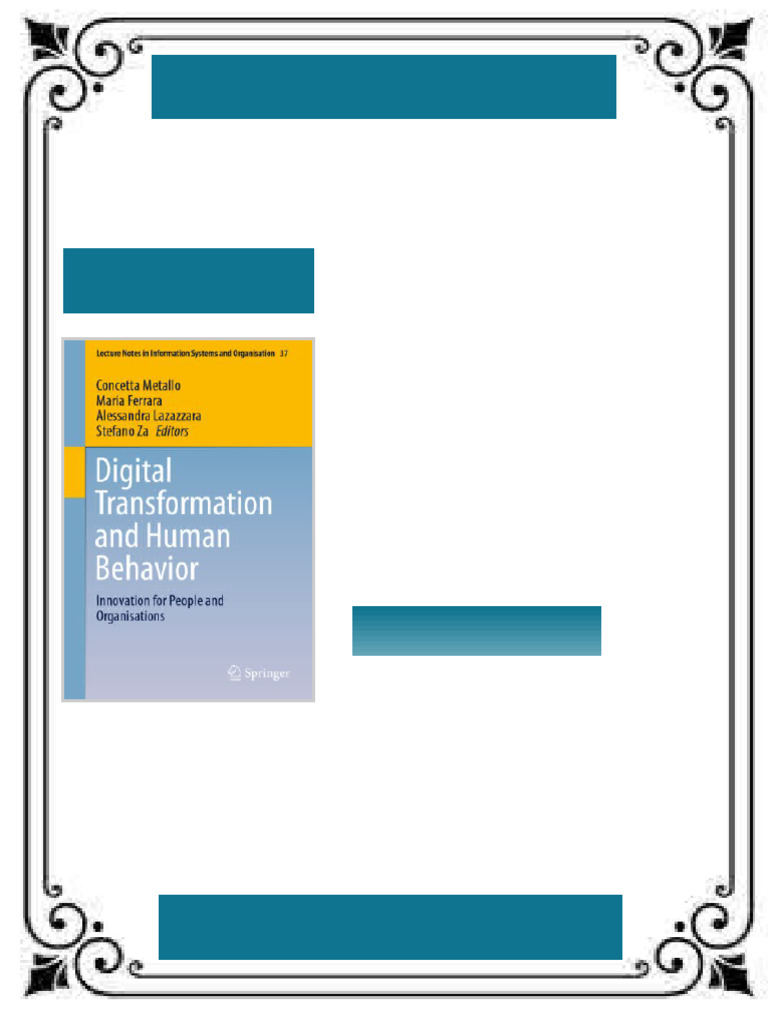 Digital Transformation and Human Behavior: Innovation for People and ...