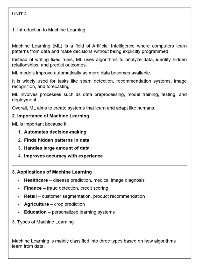 unit 4 ds notes | PDF | Machine Learning | Regression Analysis