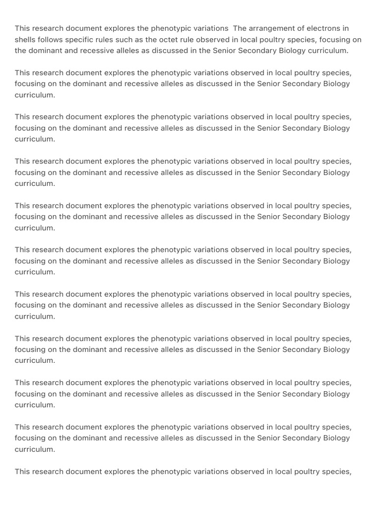 This Research Document Explores the Phenotypic Variations the ...