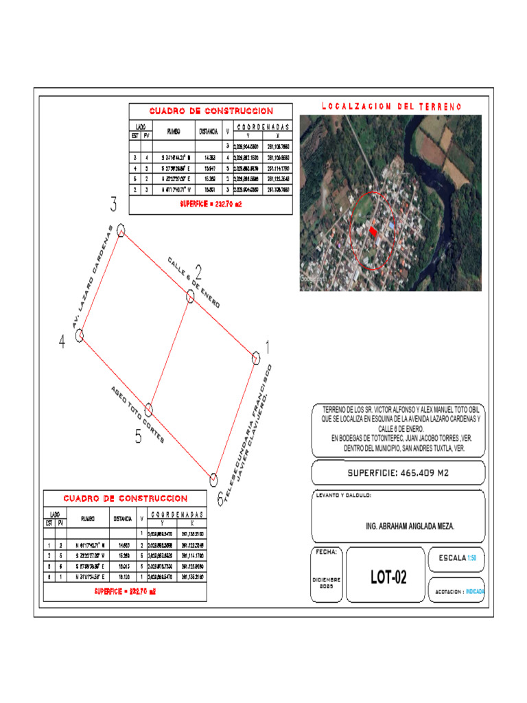 Levantamiento Topográfico San Andrés Tuxla | PDF