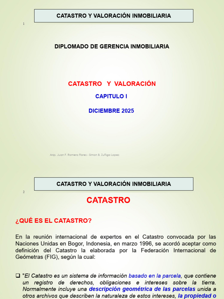 Definición y Objetivos del Catastro Inmobiliario | PDF | Sistema de ...