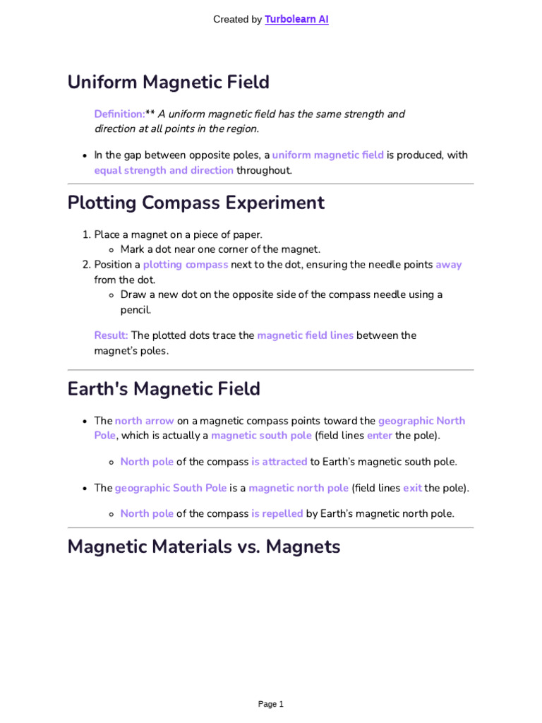 Understanding Uniform Magnetic Fields | PDF | Magnet | Magnetism