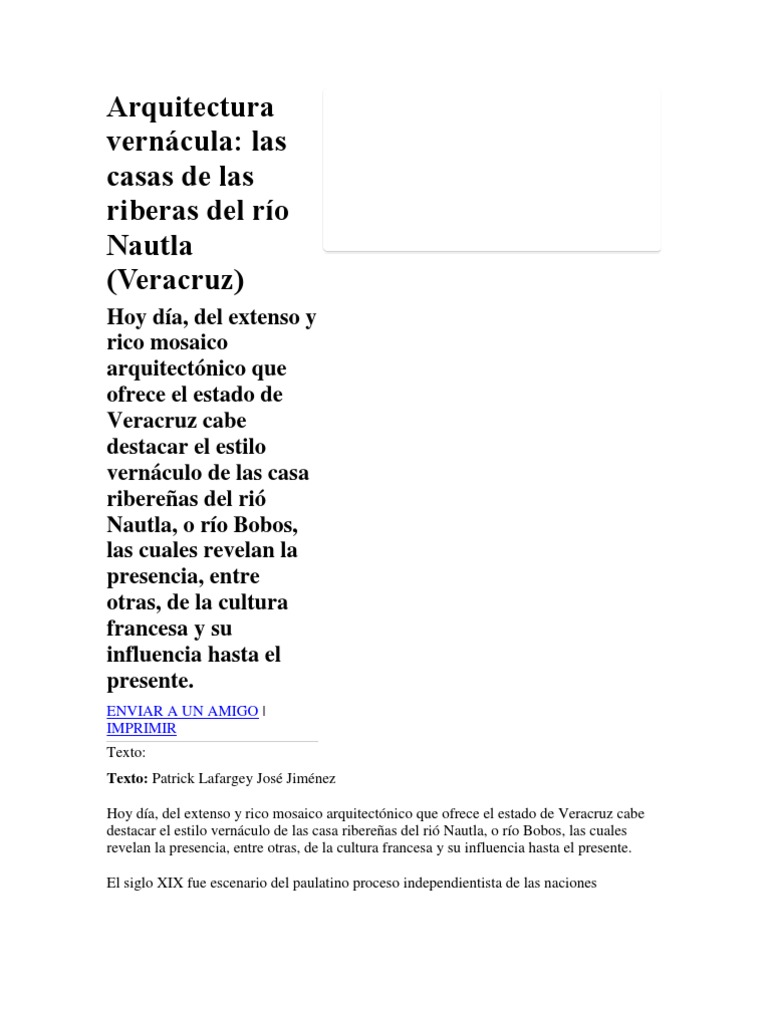 Arquitectura Vernácula | PDF | Francia | México
