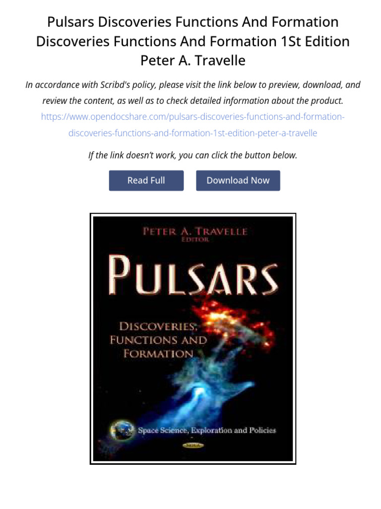 Pulsars Discoveries Functions and Formation Discoveries Functions and ...
