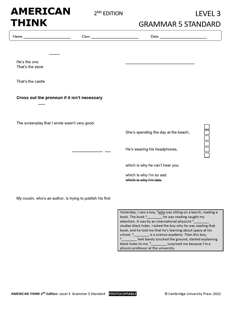 Level 3 Grammar Exercises Guide | PDF | Grammar | Linguistics