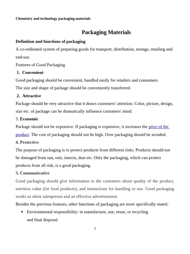 Chemistry of Packaging Materials | PDF | Glasses | Water