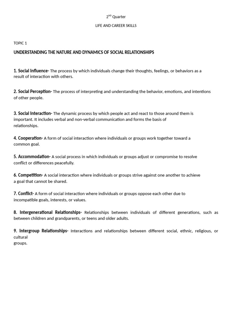 Understanding Social Relationships Dynamics | PDF