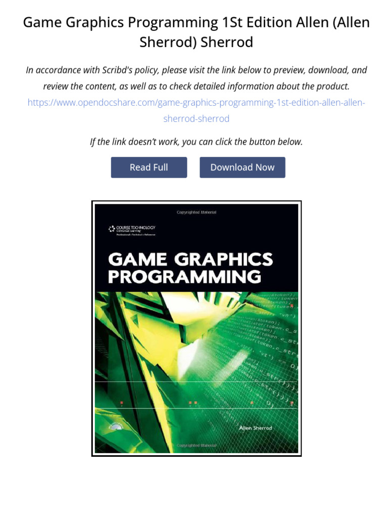 Game Graphics Programming 1st Edition Allen (Allen Sherrod) Sherrod ...